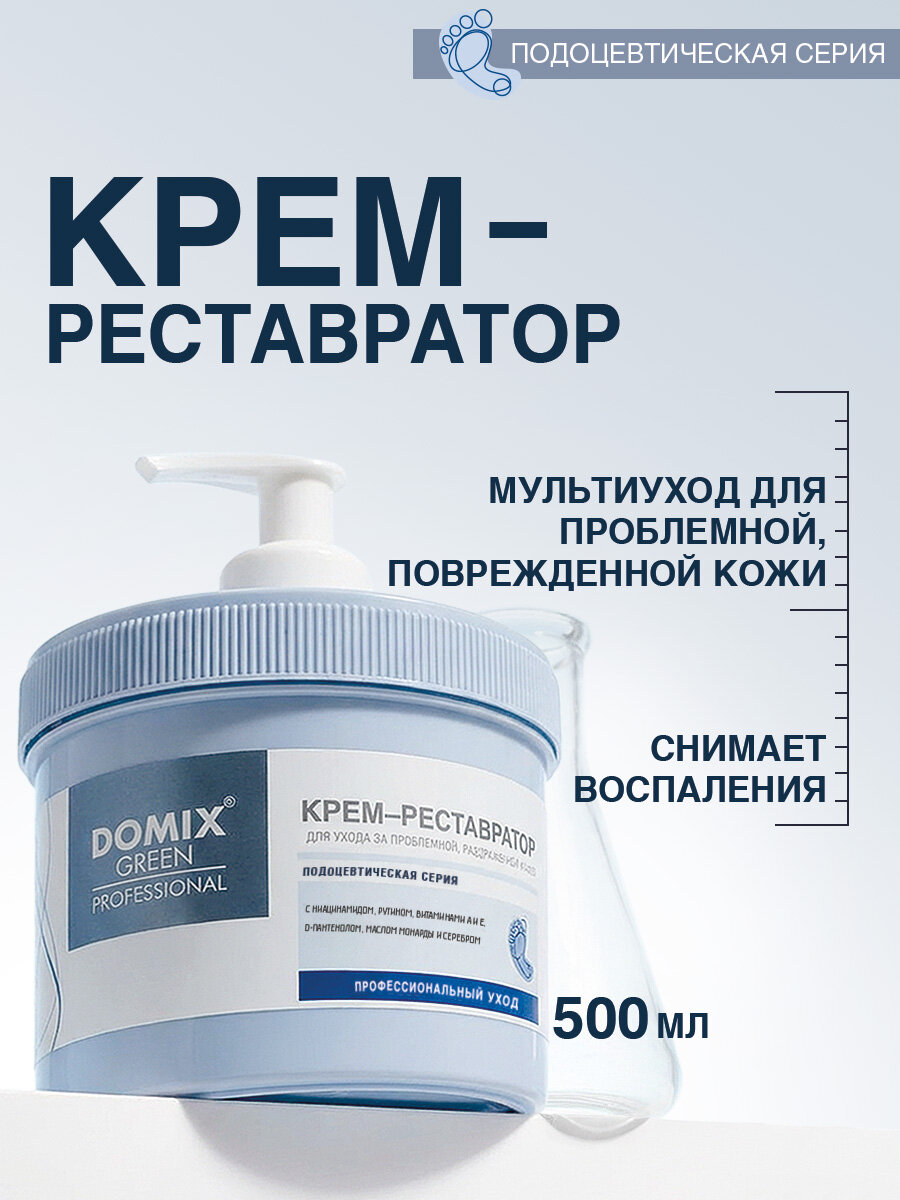 Крем для рук и ног с D-пантенолом и мочевиной "Реставратор", увлажняющий, для всех типов кожи, 500 мл