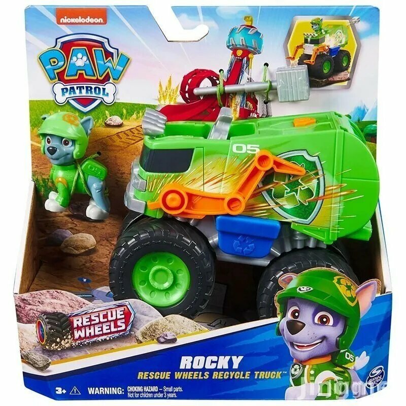 Spin Master Nickelodeon Paw Patrol Rescue Wheels Truck / Детский игрушечный автомобиль-сюрприз для спасения детей, состоящий из 1 транспортного средства, 1 фигурки маленькой собачки, 1 снарядов