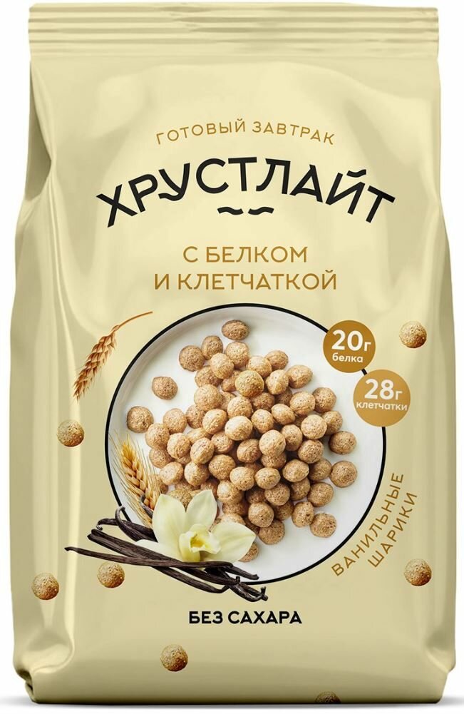 Сухой завтрак Хрустлайт с белком, клетчаткой и ванилью / 150 г /