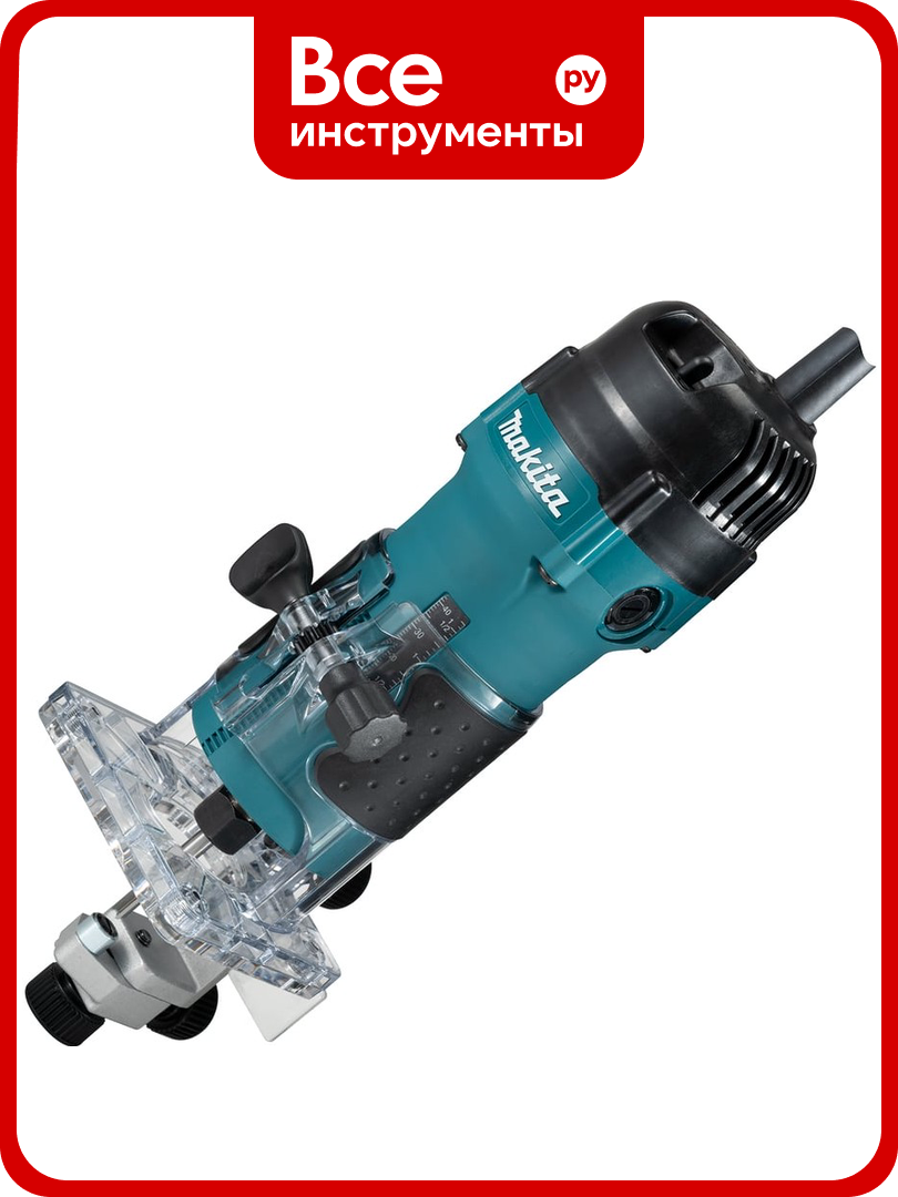 Кромочный фрезер Makita 530 Вт, 32000 об\мин, цанга 6 мм, плавный пуск, антирестарт,1.5 кг, кор. 3711, Функция