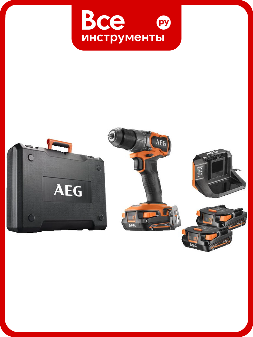 Ударная дрель-шуруповерт AEG 18В BSB18SBL2-202C 4935480058