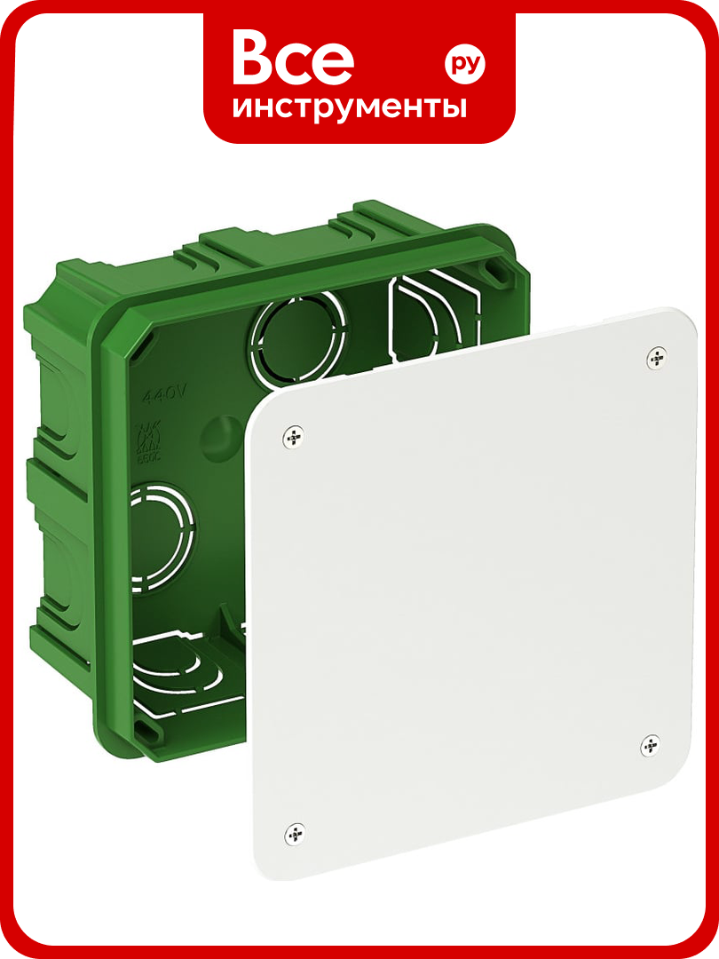 Распределительная коробка Systeme Electric для сплошных стен diy IMT351221, квадратный, зелёный, из ABS‑пластика
