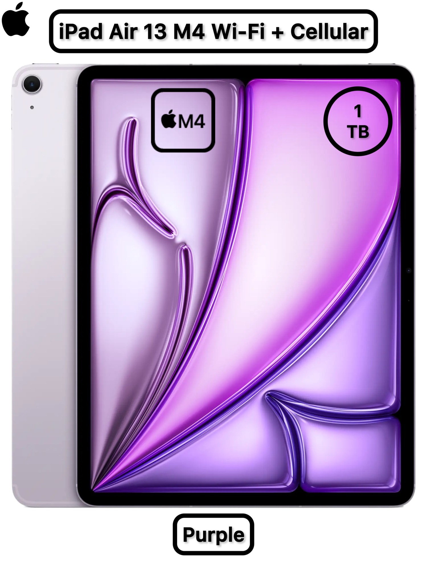 Планшет Apple iPad Air 13 M4 2026, Wi-Fi + Cellular 1TB, Purple (фиолетовый), 12 ГБ/1024 ГБ