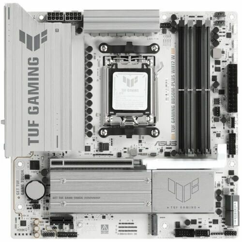 Материнская плата ASUS TUF GAMING B850M-PLUS WIFI7 W - AM5, AMD B850, 4xDDR5-5200 МГц, 1xPCI-Ex16, 3xM.2, Micro-ATX