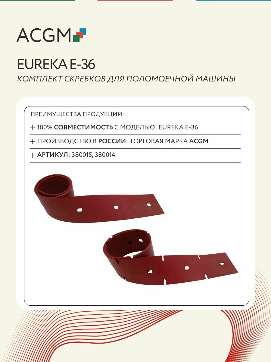 380015, 380014 Комплект с передним и задним скребком для Eureka E-36