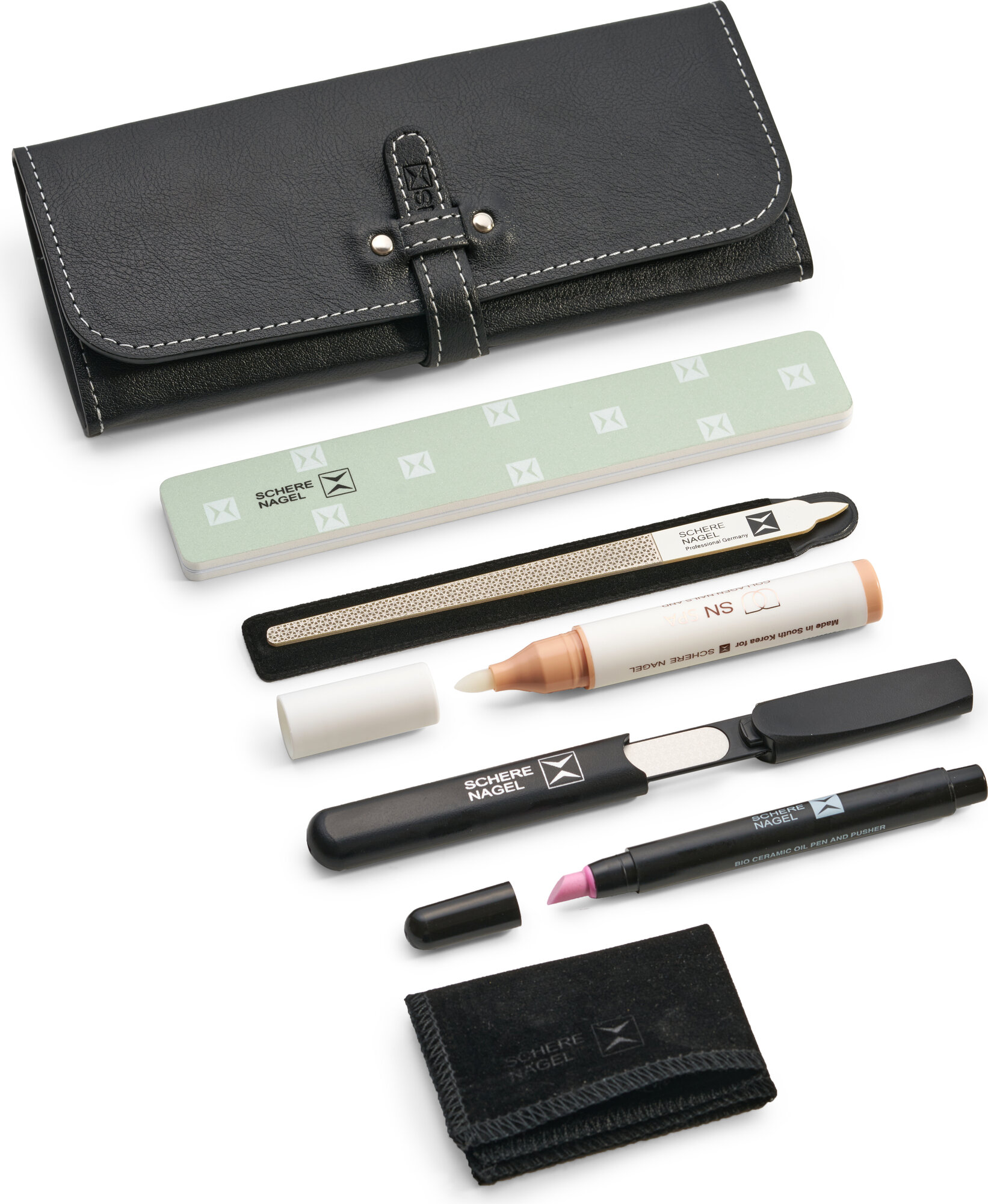 Schere Nagel Набор для необрезного маникюра из 5-ти предметов в кофре (1 шт.) Unedged Manicure Set 250ml