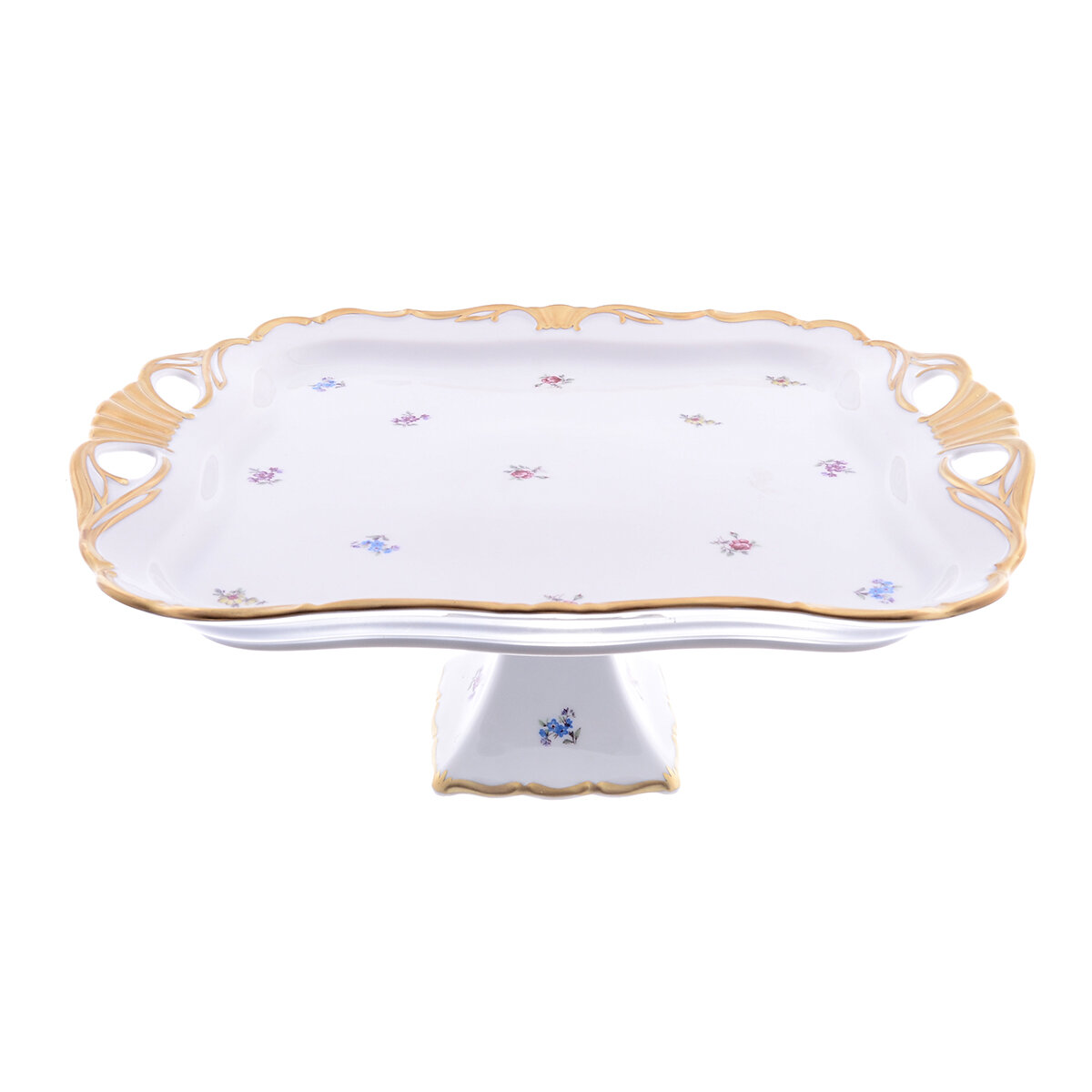 Поднос на ножке Queen's Crown Мелкие цветы 34*29
