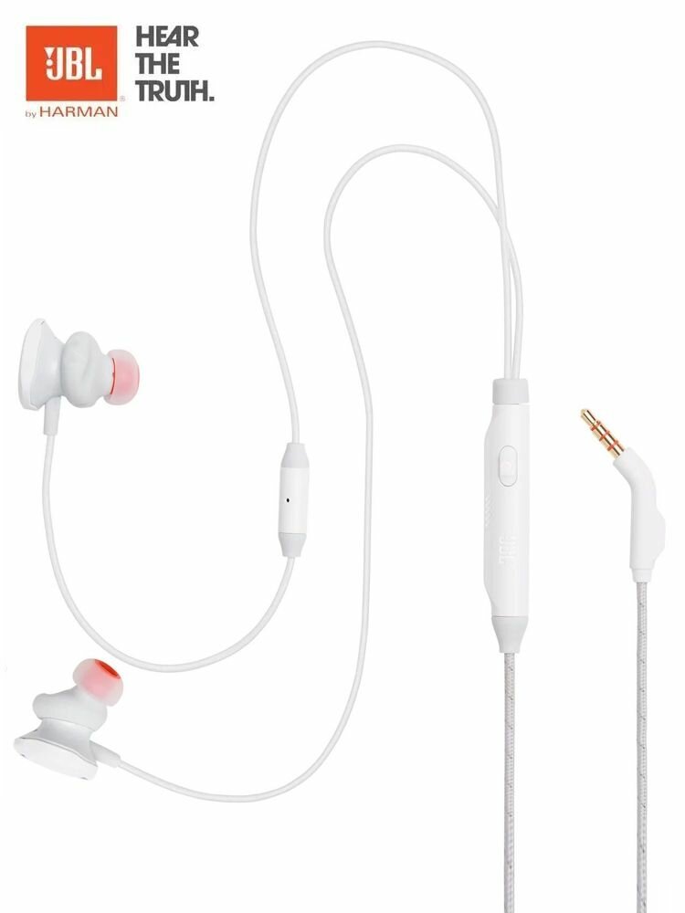 Игровые наушники JBL Quantum 50, mini jack 3.5 mm, белый
