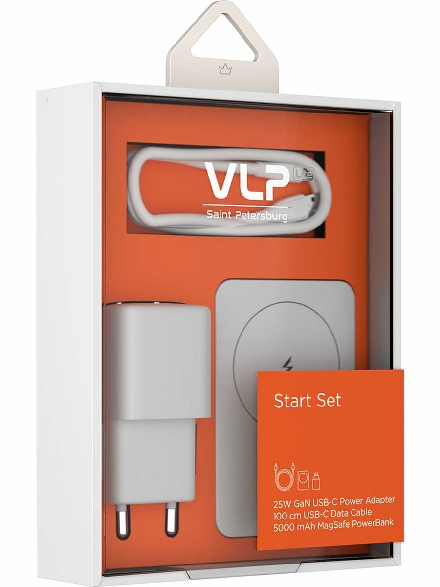 Комплект зарядных устройств VLP LITE Start Set MagSafe 5000 мАч / Charge Mini 25 Вт с кабелем USB-C Белый