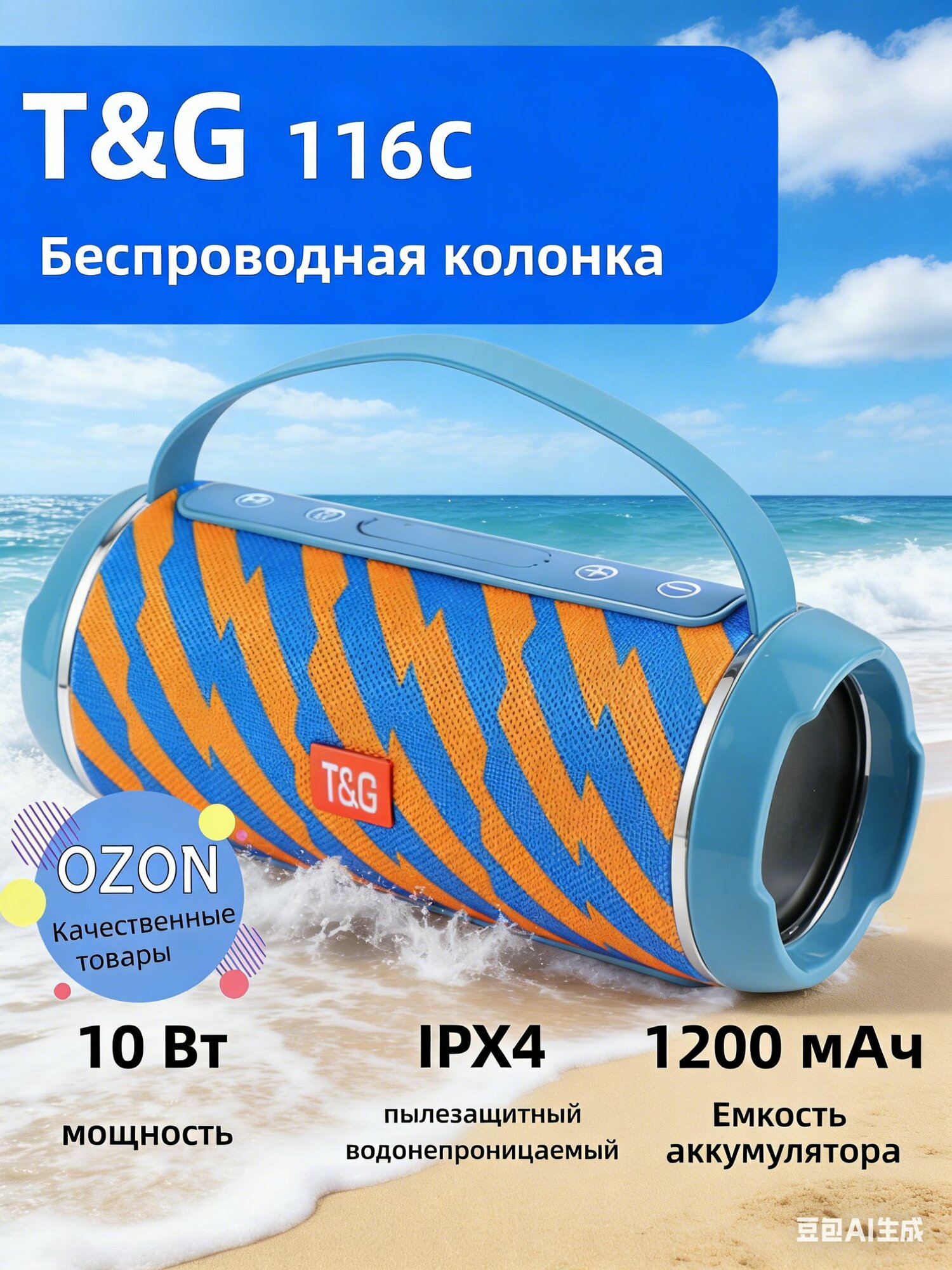 Мощный звук 10W! Камуфляж с BT5.3! Частоты 100Гц-20кГц! Чувствуй каждый бас!