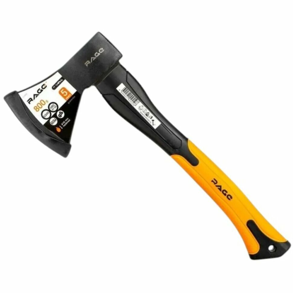 Топор 800 г с фиберглассовой рукоятью VIRA RAGE 900212, 1340070