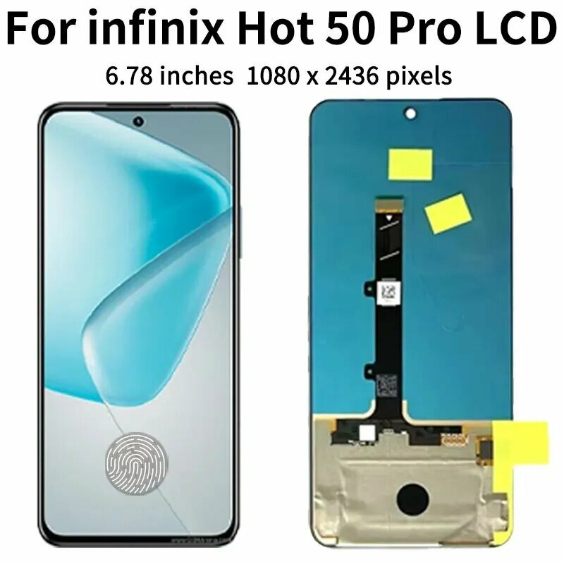6.78 дюймов AMOLED для Infinix Hot 50 Pro 4G, Infinix Hot 50 Pro, X6881, LCD дисплей, сенсорный экран, дигитайзер, сборка панели