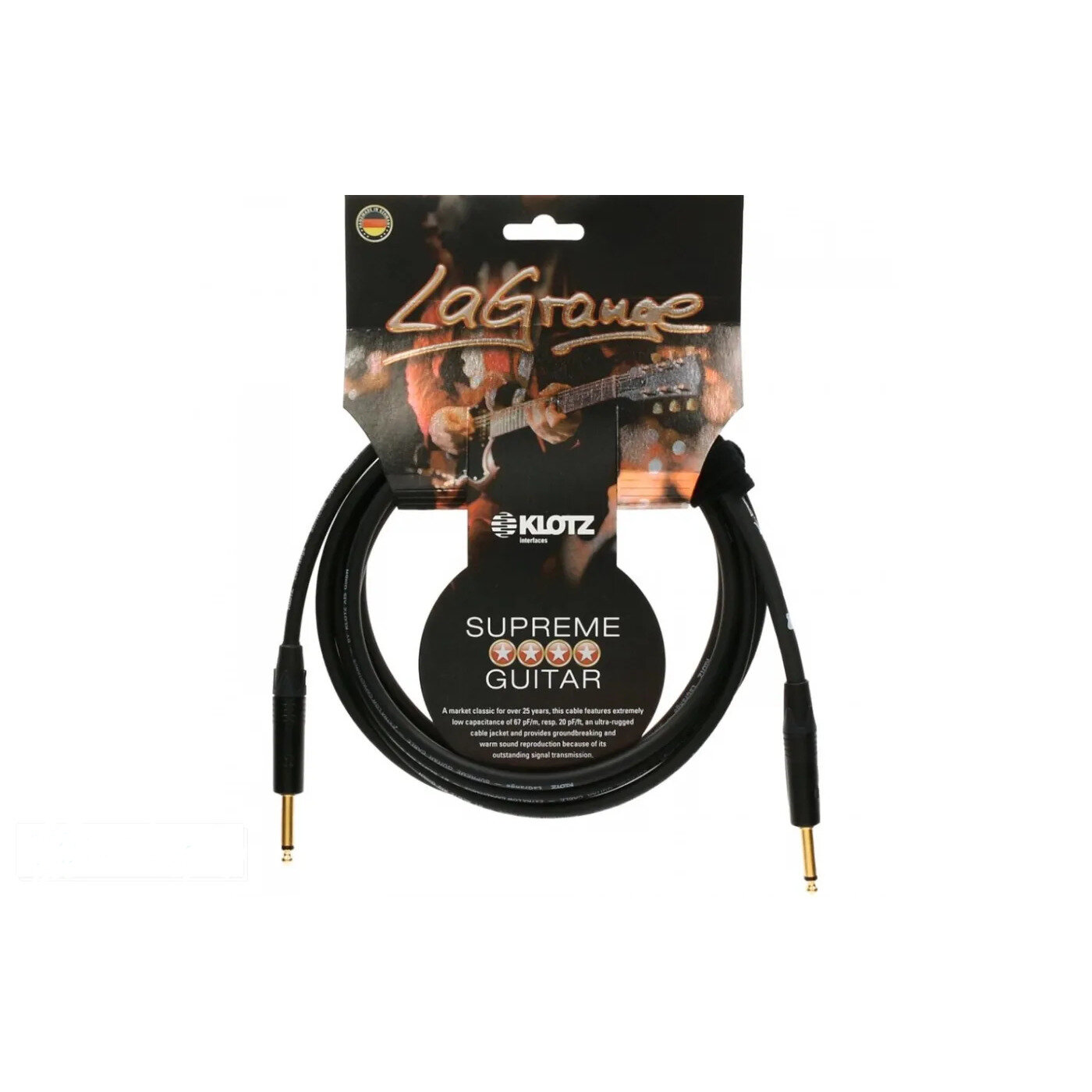 Кабель аудио 1xJack - 1xJack KLOTZ LAGPP0300 3.0m