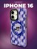 Чехол для телефона, для iPhone 16, защитный, полупрозрачный, с принтом, фиолетов...