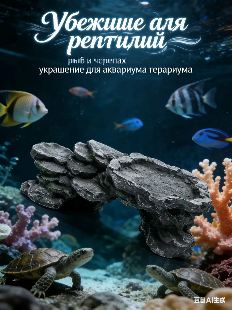 Убежище для рептилий, рыб и черепах украшениедля аквариуматеррариума, 1 шт.