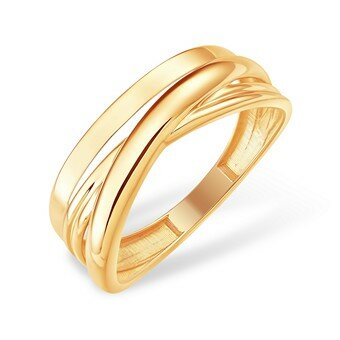 Кольцо широкое, тонкое JEWELIN, красное золото, 585 проба