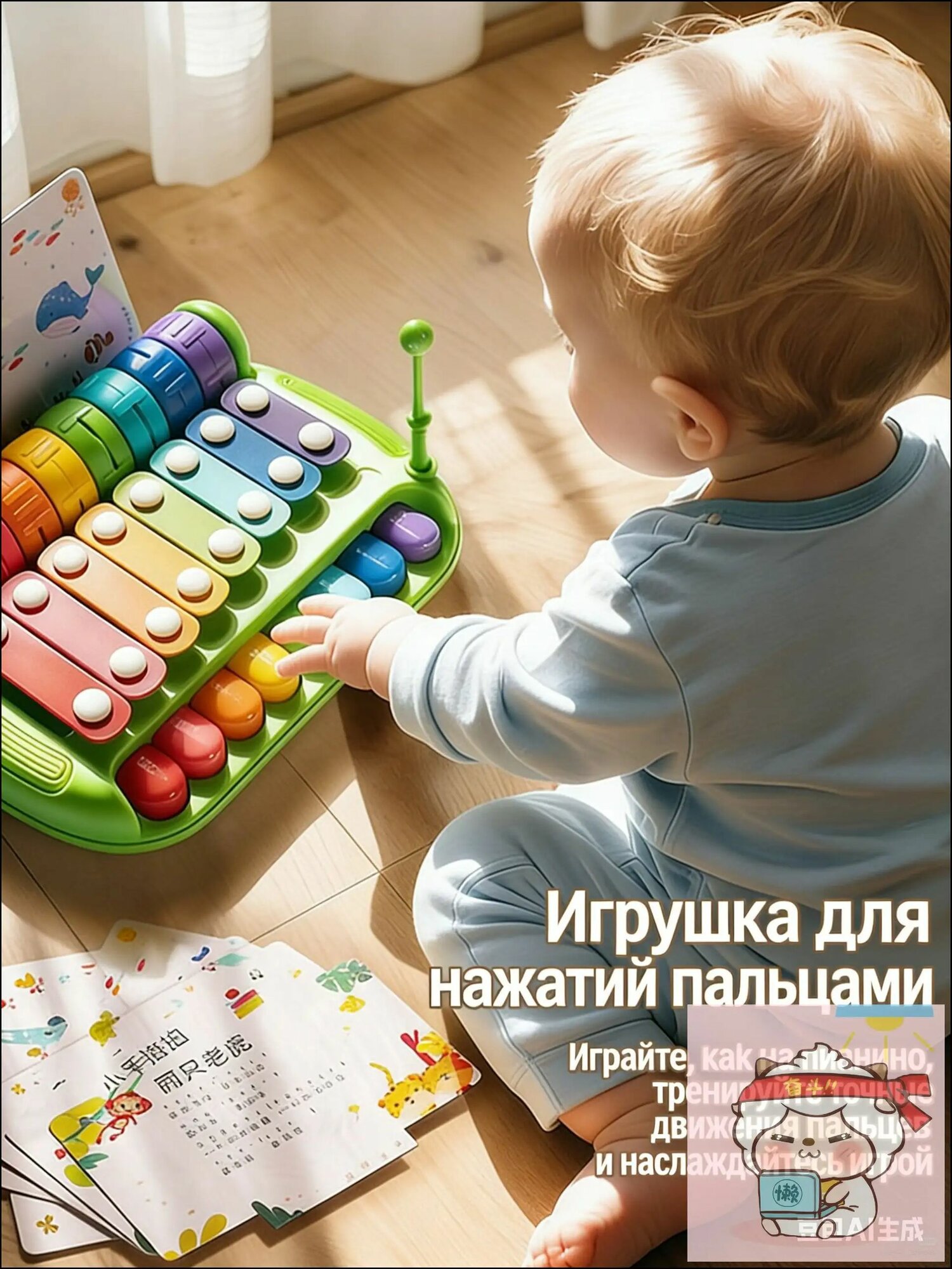 Детская игрушка Ксилофон + Пианино 2 в 1 с ритмом и светомузыкой для развития слуха