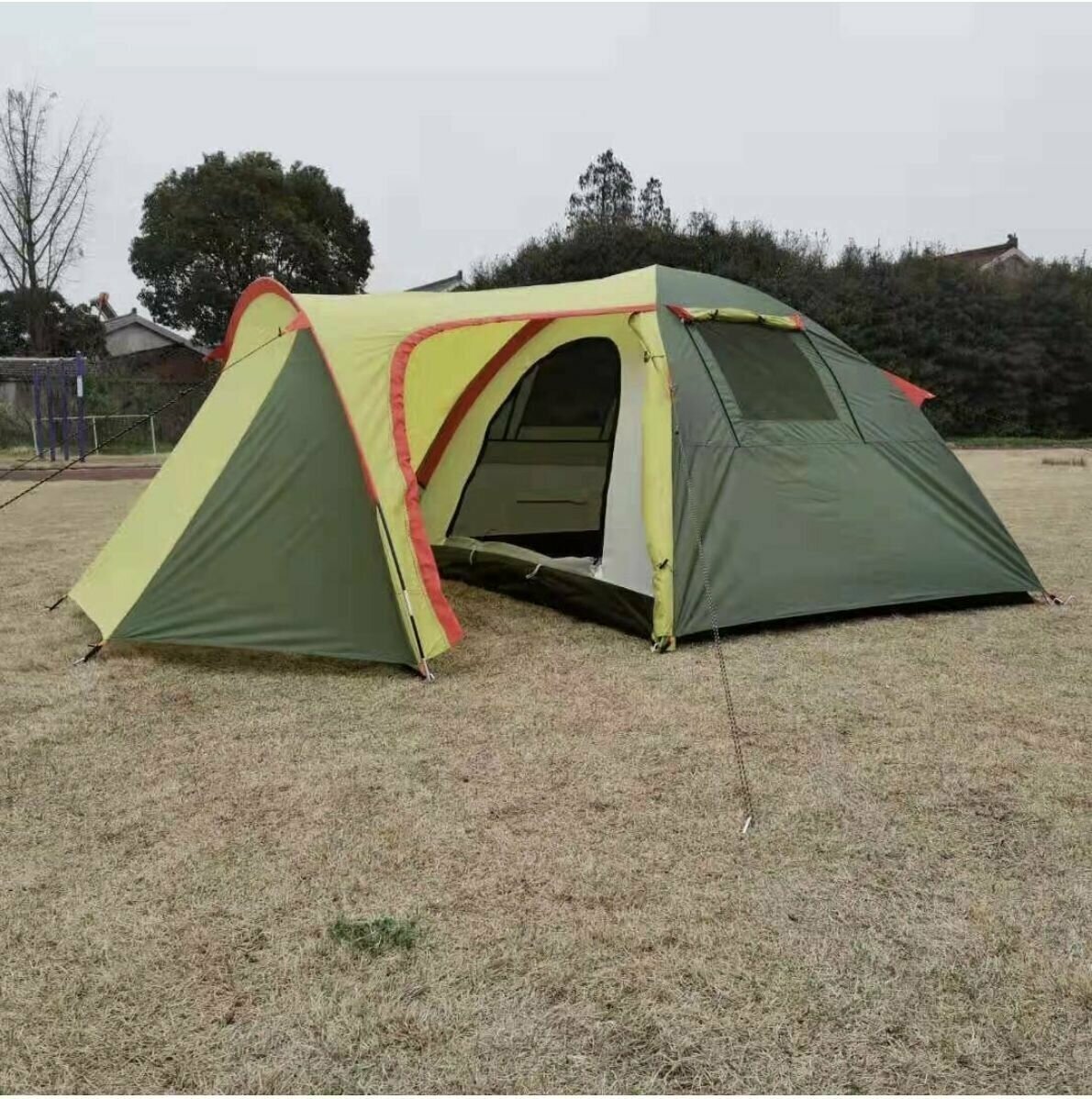 Палатка Туристическая Mir Camping 2-местная / Кемпинговая палатка с тамбуром Мир Кэмпинг ART1504-2, Зеленый