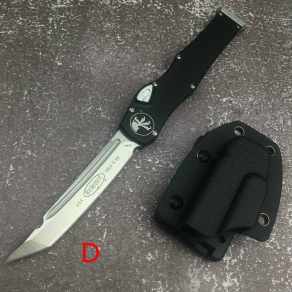 Microtech Halo V6: Высококачественный регулируемый автоматический нож-складной OTF с пружинным механизмом и рукоятью из авиационного алюминия