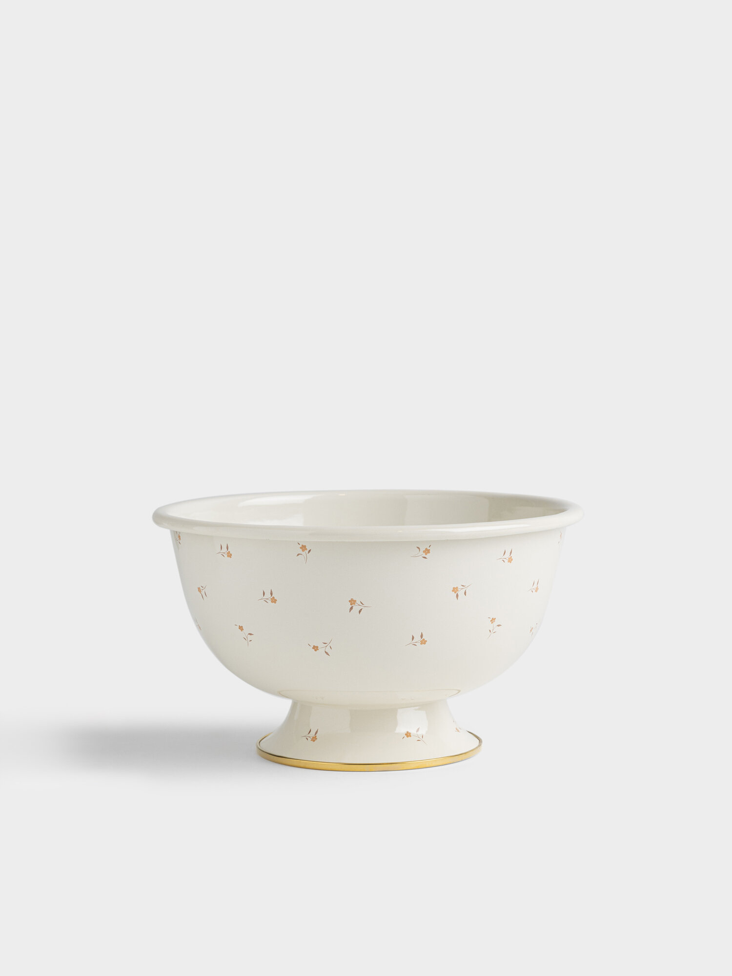 Миска, 1,5 л, металл эмалированный, молочная, Цветы, Enamel florets, Kuchenland