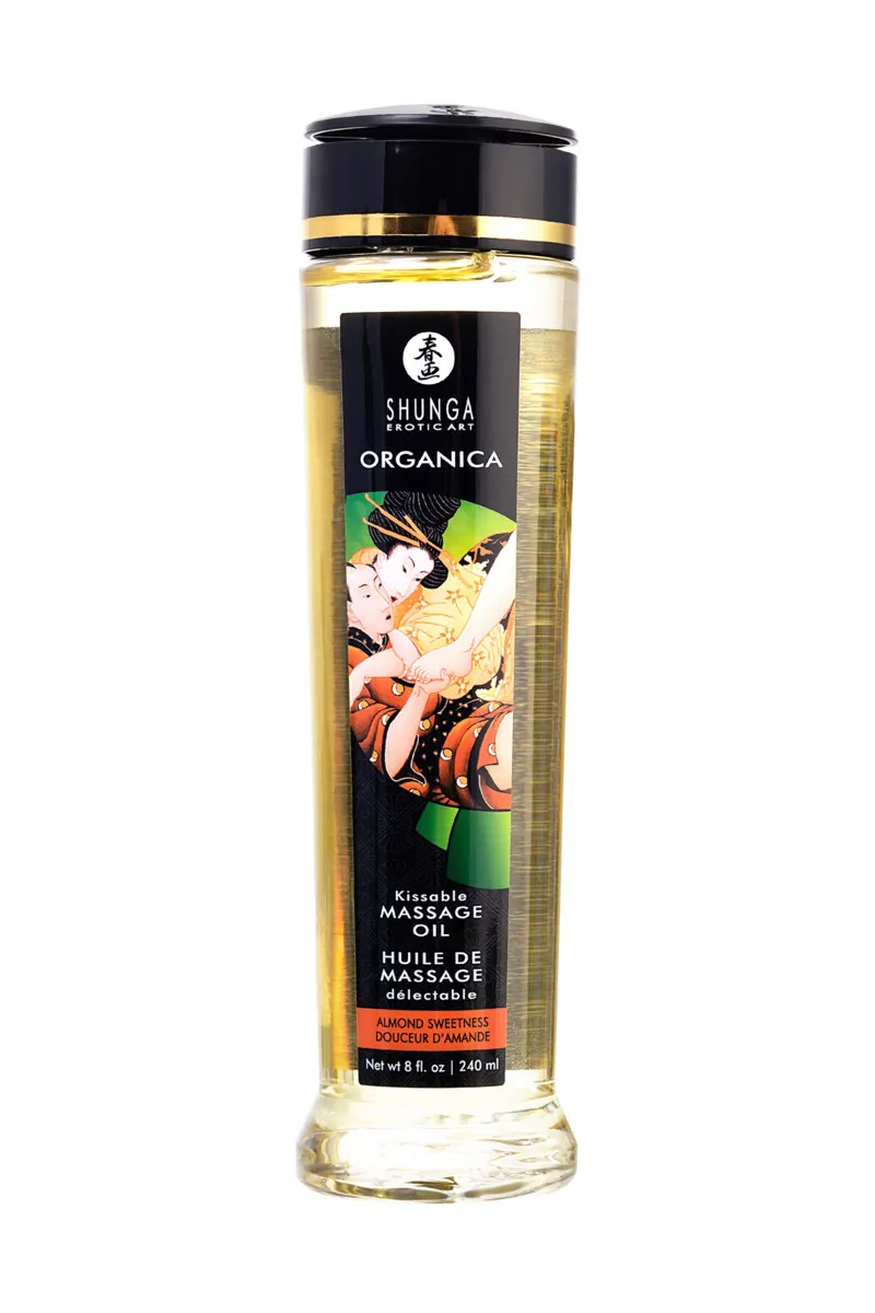 53490 Shunga Kissable Massage Oil Organica Almond Sweetness, 240 мл. Массажное масло, Миндаль