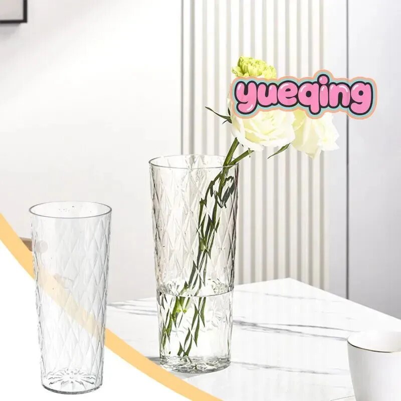 Ваза "yueqing", 26 см, пластик, 1 шт, прозрачная, для гостиной, декор дома