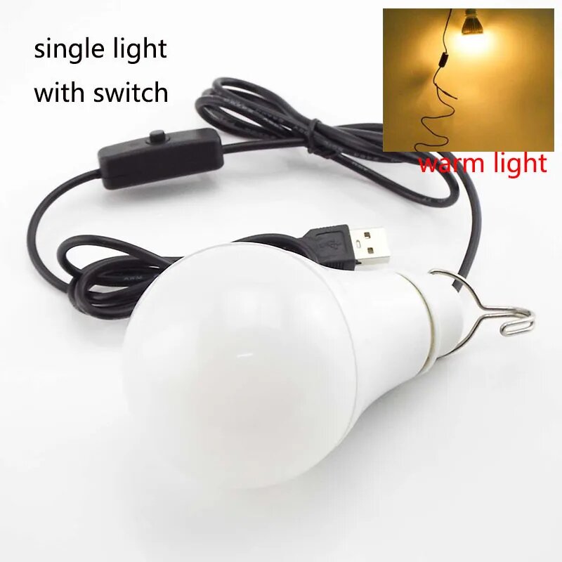 QvvCev Светодиодная лампа USB белая тёплая Белый, 10W warm white