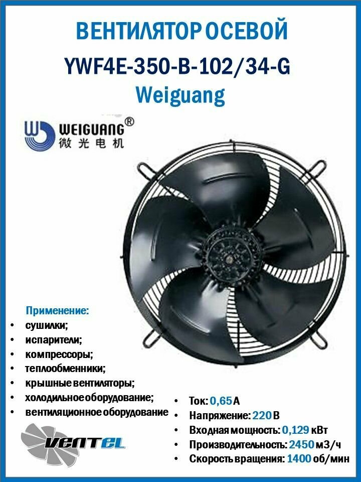 Вентилятор Weiguang YWF4E-350-B-102/34-G осевой