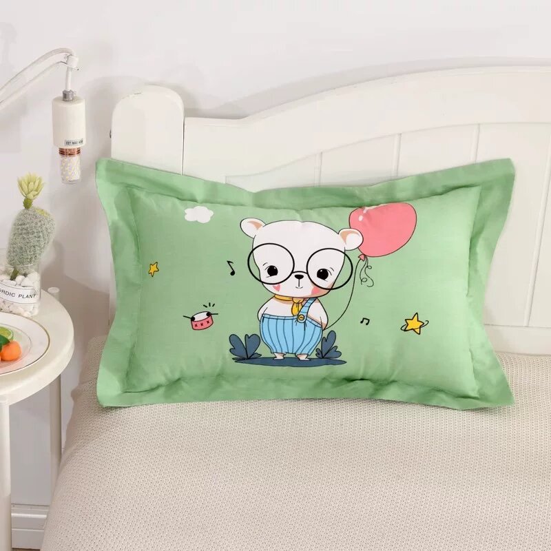 Мышь в очках детская подушка с чехлом, 30x50 см, из 100% хлопка, поддержка шеи для младенцев