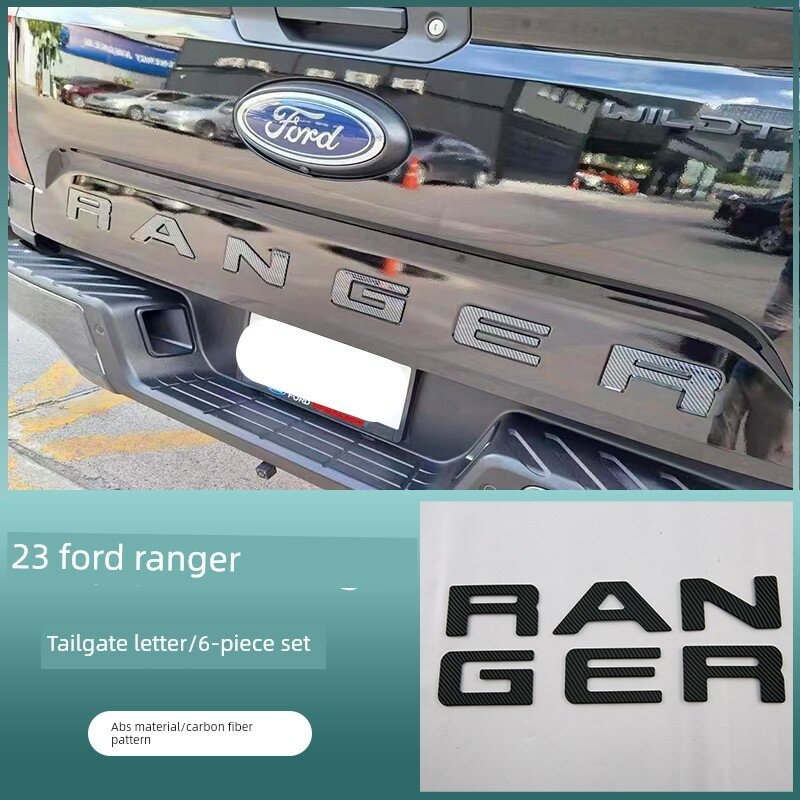 Ford Ranger Узор Углеродного Волокна Задняя Дверь Надпись, Внешний Автомобильный Знак для 2023-2024 Моделей