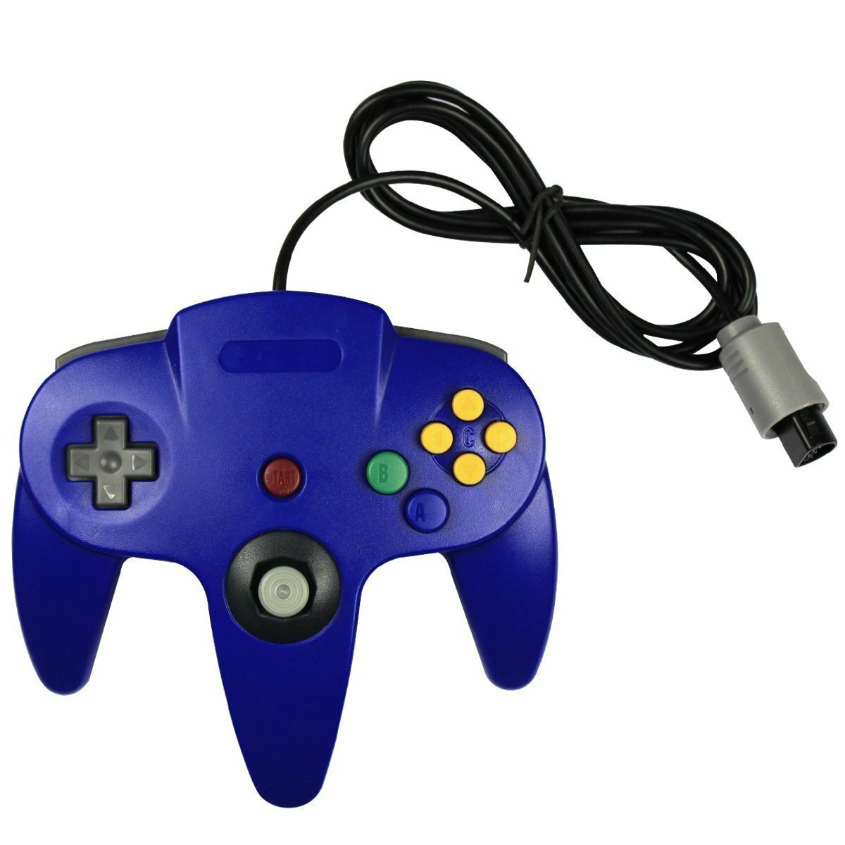 Nintendo 64 Проводной игровой контроллер в синем цвете, голый блок для консоли Nintendo 64, качественный гейминг