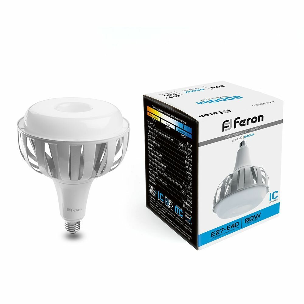 Лампа светодиодная LB-651 E27-E40 80W 175-265V 6400K Feron 38095
