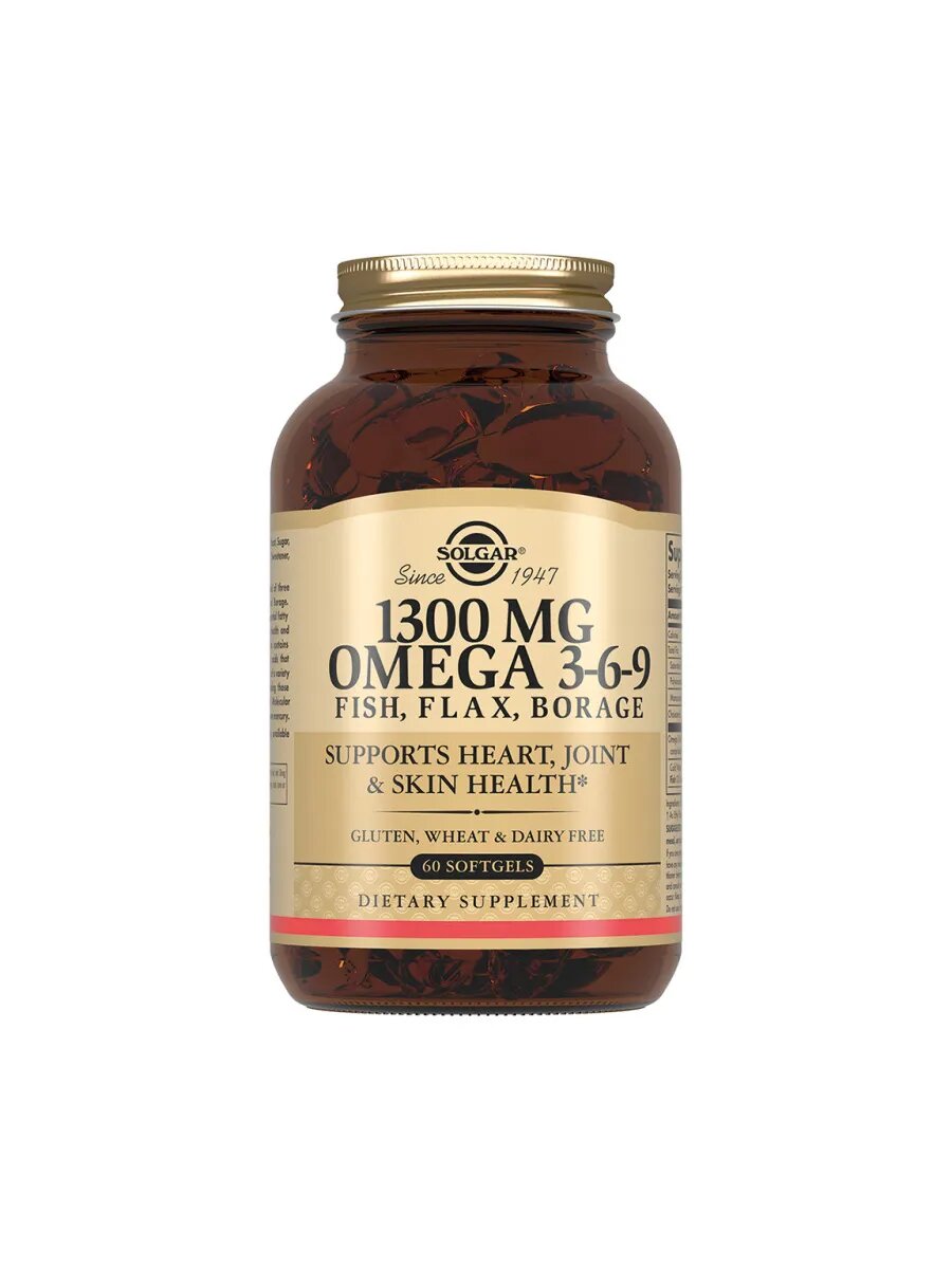 Solgar Комплекс жирных кислот 1300 мг Омега 3-6-9 / 1300 mg