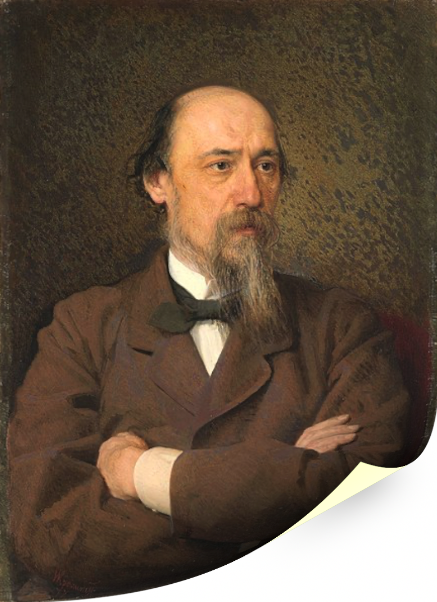 "Портрет Н. А. Некрасова", Крамской Иван Николаевич, картина (репродукция) (30х41 см / без подрамника)