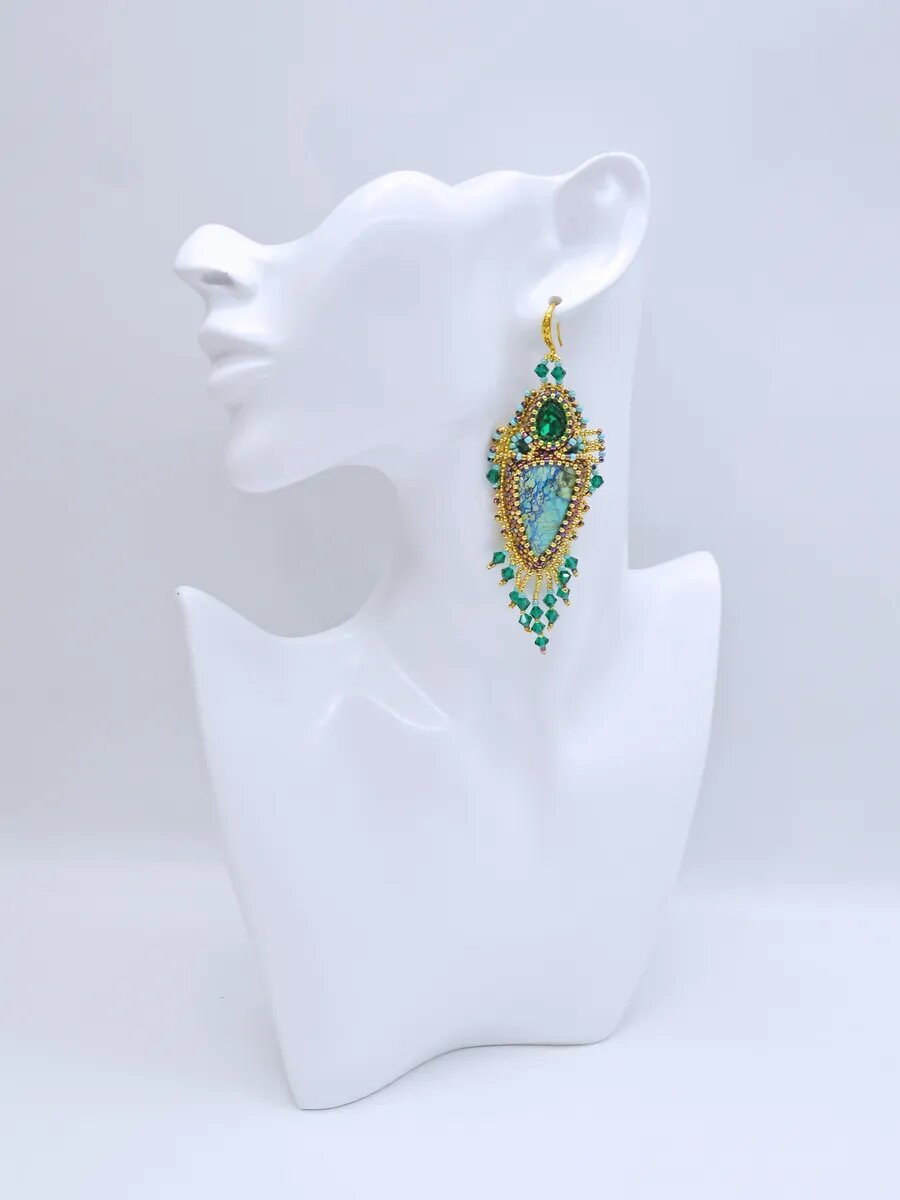 Моносерьга, кристаллы Swarovski