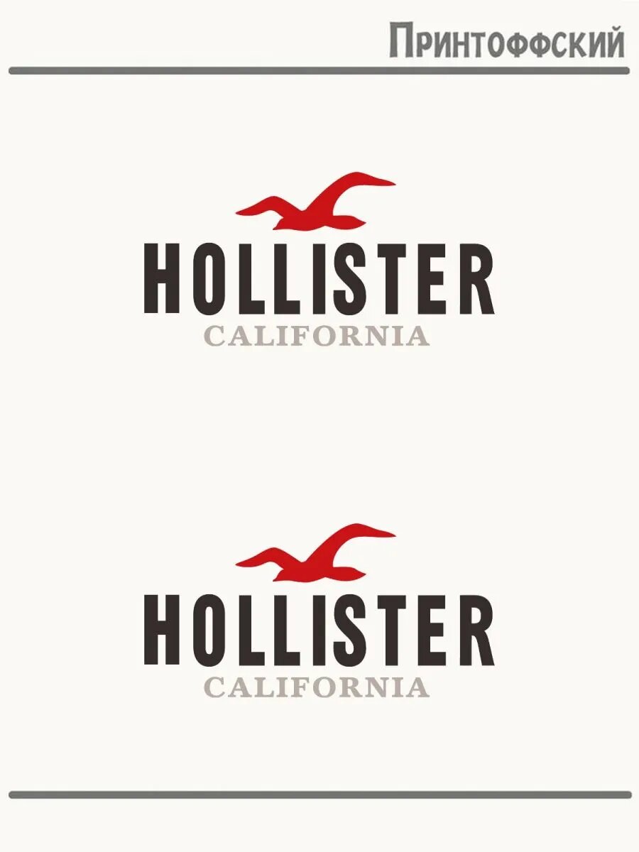 2-е (Две) Термонаклейки холлистер hollister