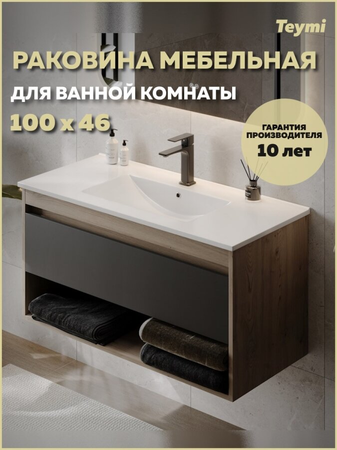 Раковина для ванной мебельная на тумбу Teymi Ritta 100 белая T51007