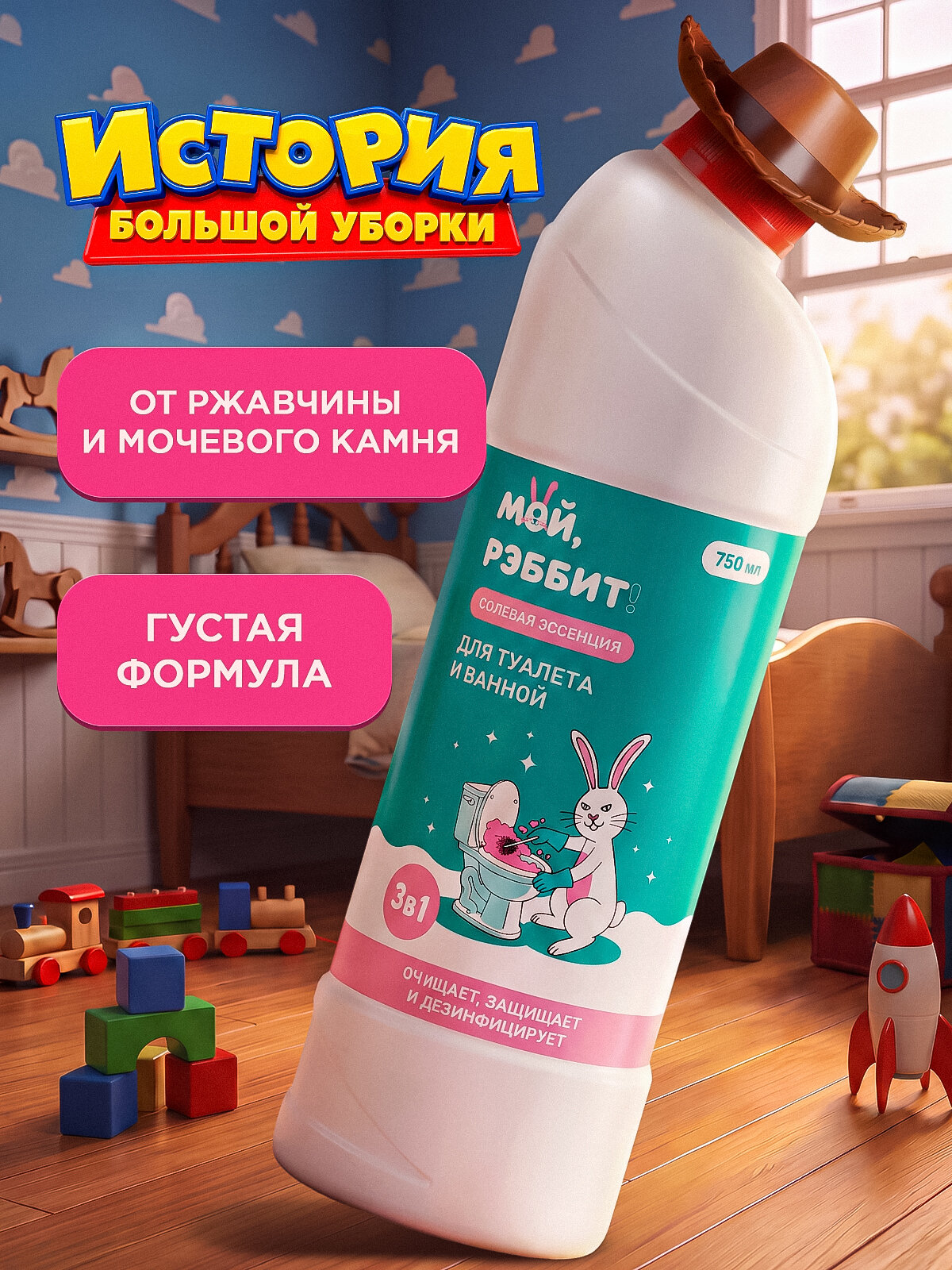 Солевая эссенция, чистящее средство для туалета и ванной