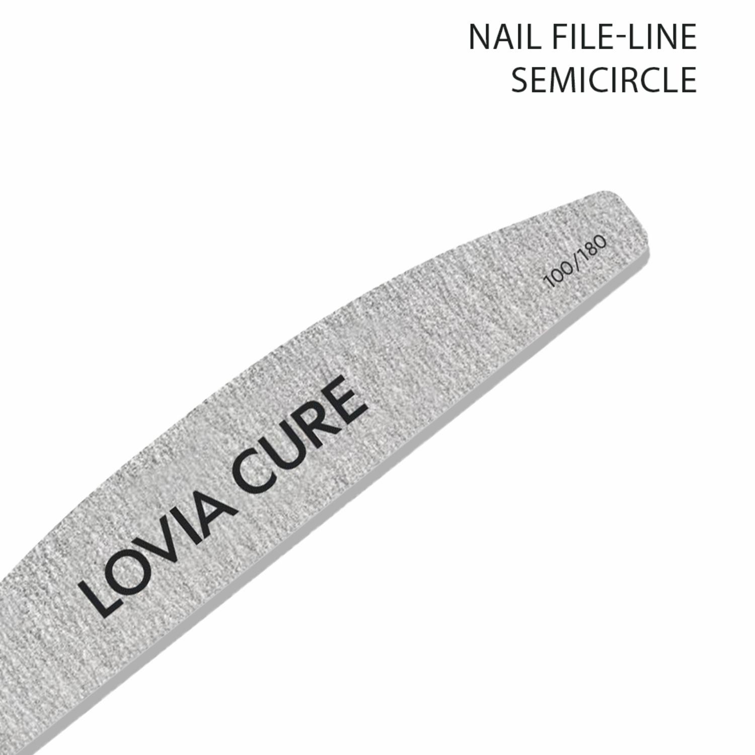 Пилка для ногтей 100/180 банан LOVIA CURE Nail file-line 100/180 semicircle П.01.