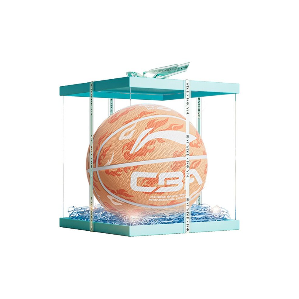 Баскетбольный мяч унисекс Li Ning Rubber Basketball Orange White, Size 5/7 Training China Mainland Version