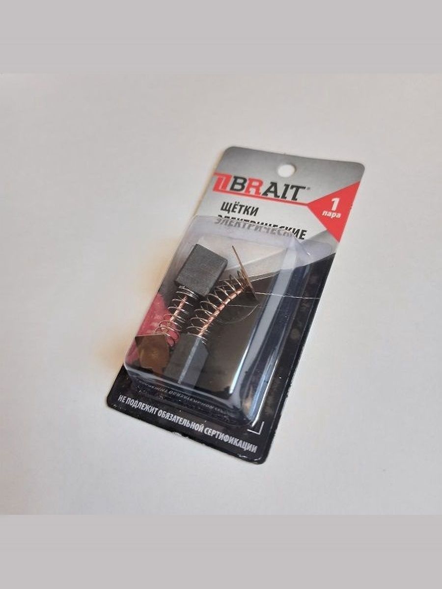 Угольные щетки BRAIT №581; 6*11*13.5мм для дрели Интерскол ДУ-16/1000ЭР медный провод с пружиной, квадратный пятак с креплением папа