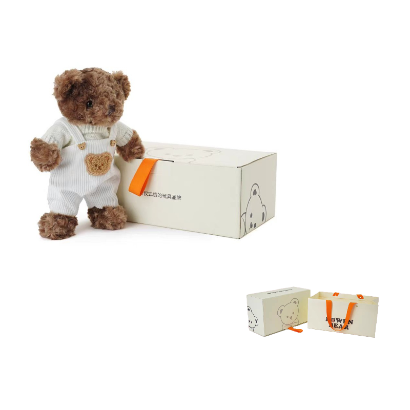 Плюшевая игрушка унисекс BOWEN BEAR Комбинезон Мишка, 30CM EU
