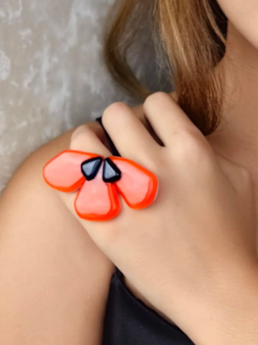 Кольцо, стекло, муранское стекло