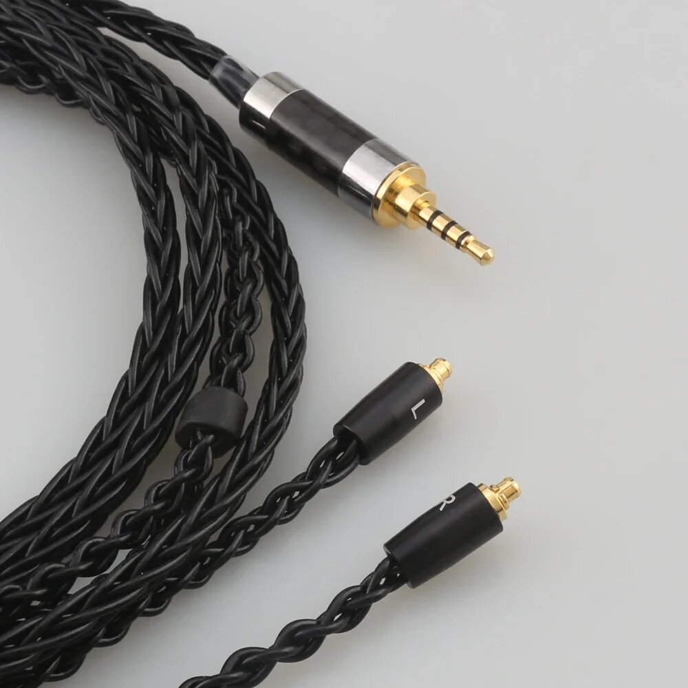 Audiocrast Удлинительный кабель для наушников MMCX 26AWG 152-ядерный посеребренный 4pin xlr male, 2 м