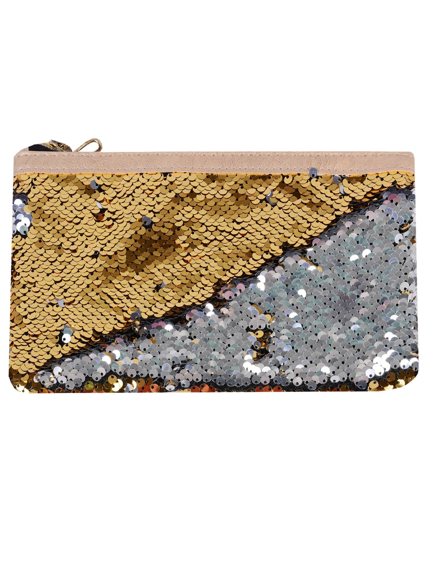 Пенал-косметичка "Пайетки. золото/серебро"