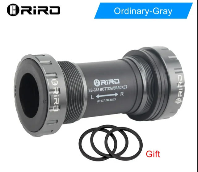 Каретка RIRO 68/BB92, с промподшипниками, для шатунов 24мм, черная