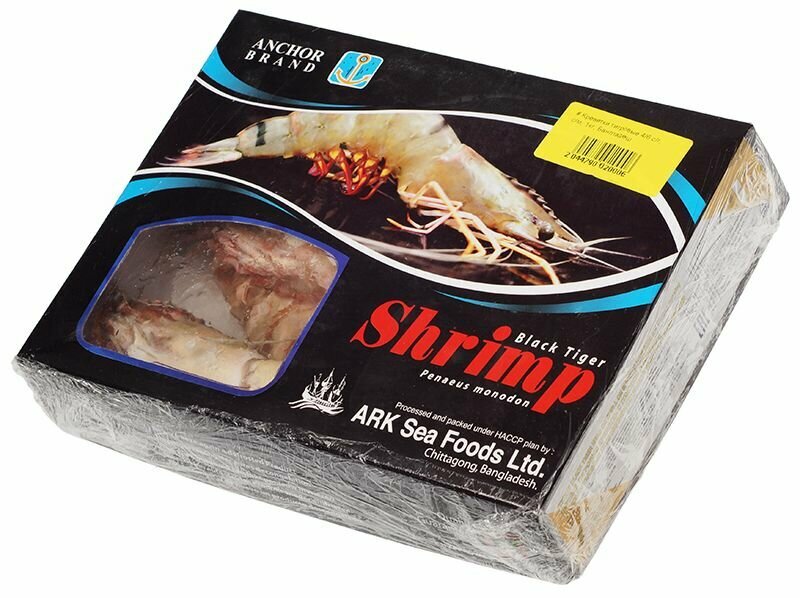 Креветки тигровые с головой в панцире гигантские 4/6 1кг