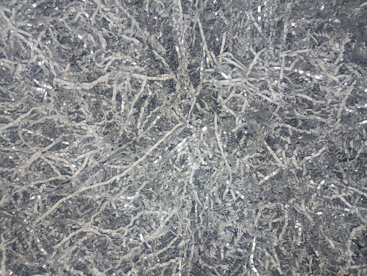 Бумажный наполнитель серебрянный для подарков 100 гр