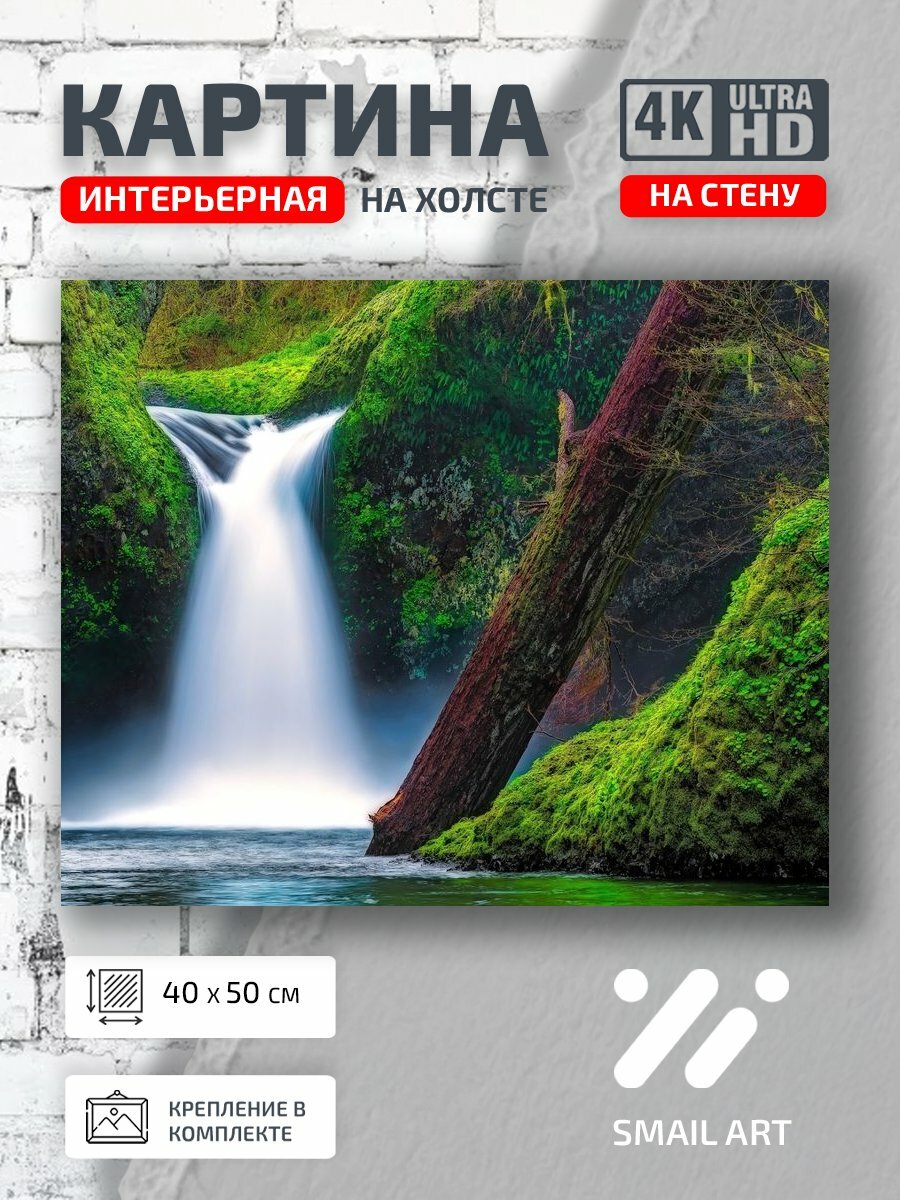 Картина на холсте интерьерная 40 на 50 на стену Мох Landscape для гостиной пейзаж интерьер