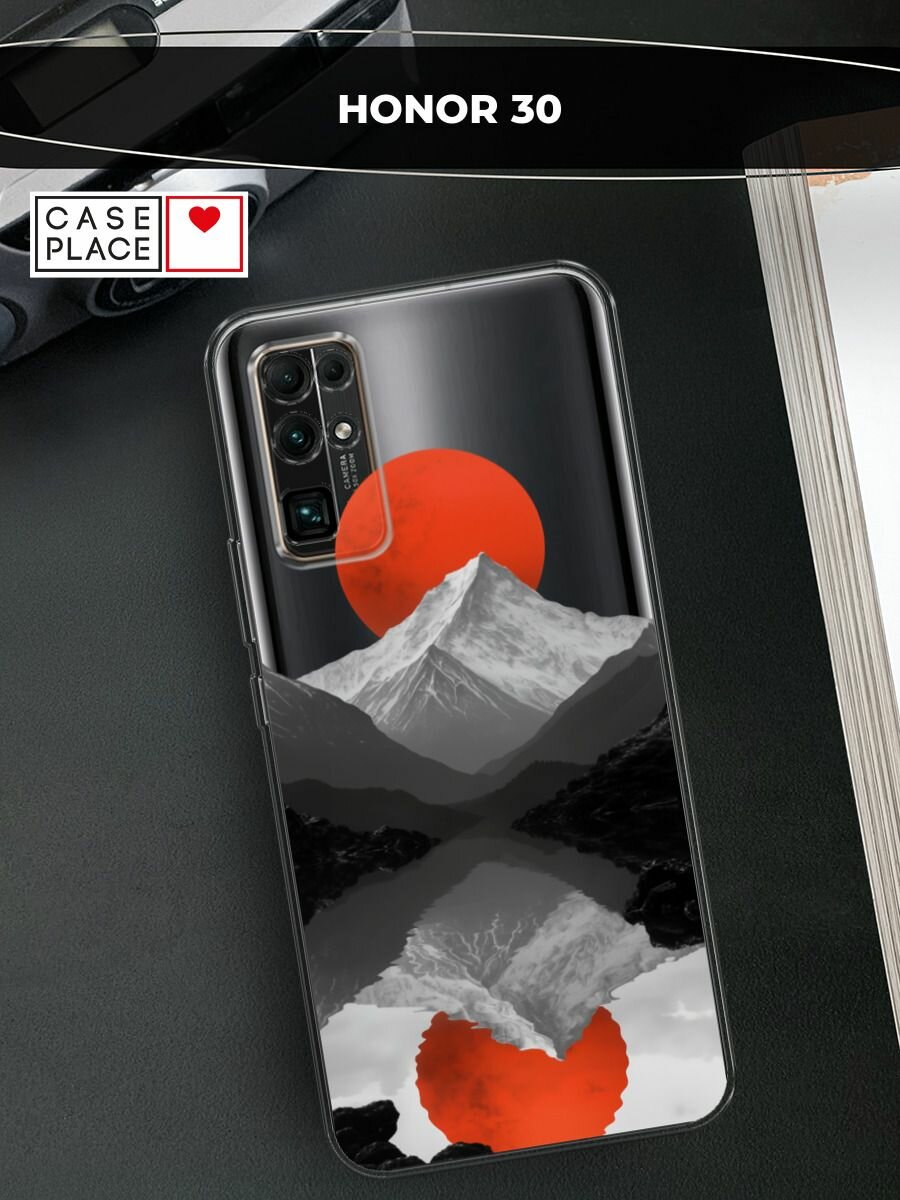 Чехол на Honor 30 / Хонор 30 с принтом Белая гора 2, прозрачный